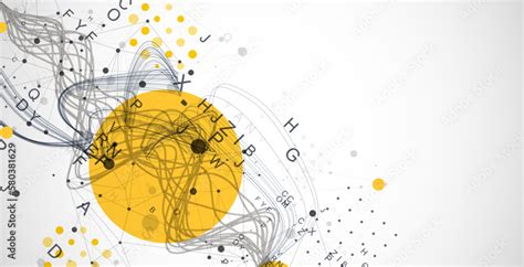 Vector Abstract Background With A Wireframe Dynamic Pipes Line And Particles Inside Circle