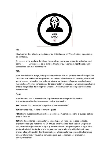 Ejemplo De Noticiero Pdf
