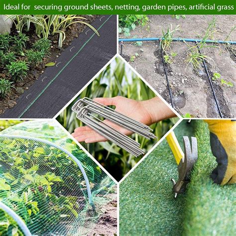 Badu Bg 100 бр U образни метални градински колове с телбодове за поцинковане на колчета за