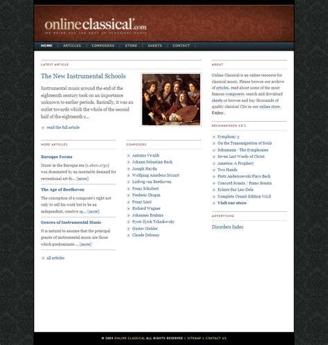 Online Classical In 2004 Web Design Museum
