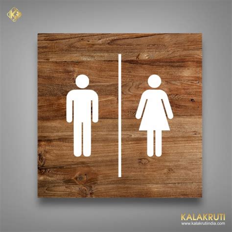 Steel Male Female Sign Without Text Restroom Signage