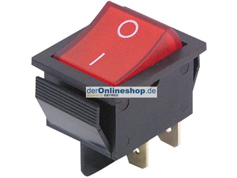 Wippenschalter McPower 4 Polig Beleuchtete Wippe 250V 15A Stellun