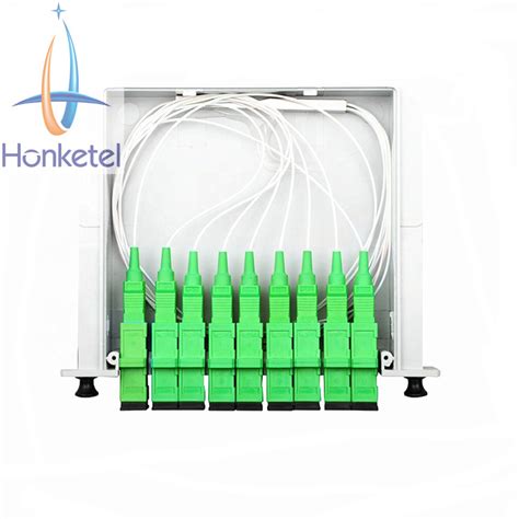 Ftth 1x8 Lgx Box Type Splitter Sc Apc Upc Fiber Optic Plc Splitter Abs Cassette Plug In Type