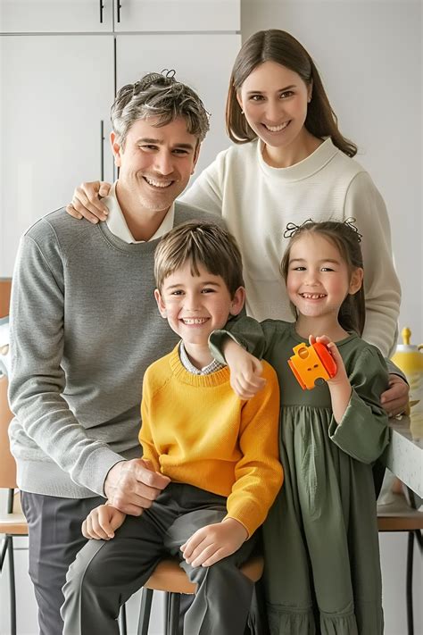 儿童ai数字艺术 儿童简约风格家庭合照父亲母亲儿子女儿微笑拥抱人像照片 Ai人像免费下载 Png格式 2688像素 编号71719472 千图网