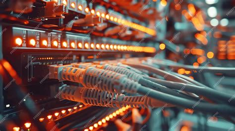 Close Up Of Ethernet Cables Connected To Server Rack In Data Center Concept Of Cloud Computing Close Up Of Ethernet Cables Connected To Server Rack In Data Center Concept Of Cloud Computing