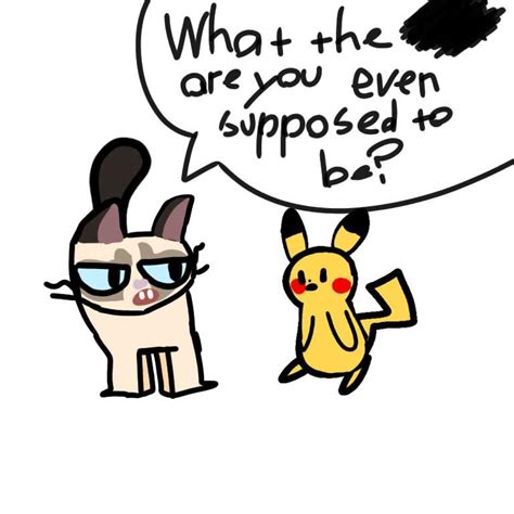 Grumpy Cat Meets Pikachu Pokémon Amino