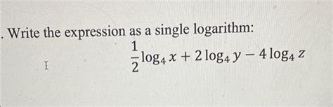 solved as a write the expression single logarithm 1 log4 x