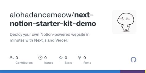 github alohadancemeow next notion starter kit demo deploy your own