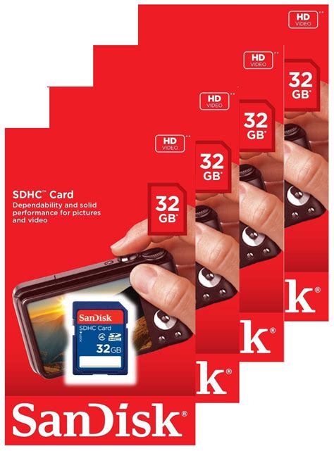 Lot 4 X SanDisk 32GB SDHC Class 4 SD Flash Memory Card Camera SDSDB
