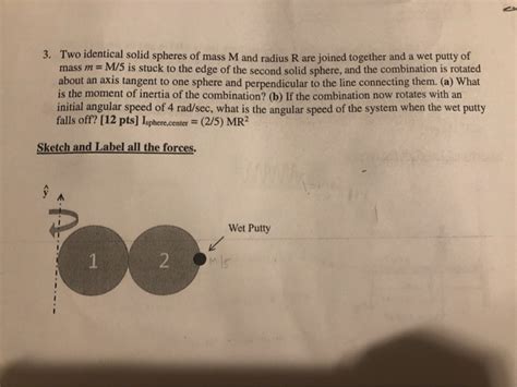 solved 3 two identical solid spheres of mass m and radius r