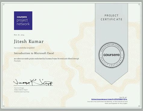 Jitesh Kumar On Linkedin I Successfully Completed The Introduction To Microsoft Excel And Create