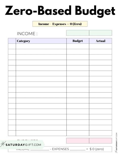 Zero Based Budget Template 7 Cute And Free Printables Tips