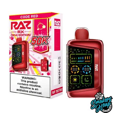 Code Red Raz Rx 50k Puffs Disposable Vape Dew Edition Smokers Heap