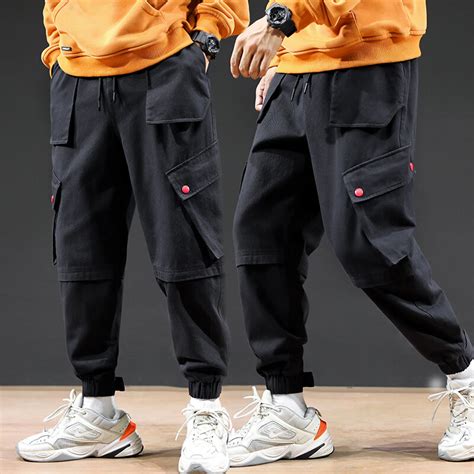 Calça De Corrida Masculina Estilo Hip Hop Calça De Harém Preta De