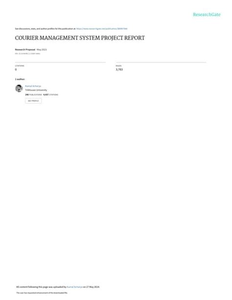 Courier Management System Project Report Pdf