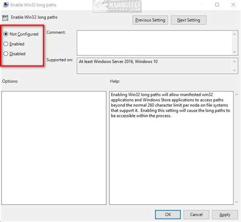 How To Enable Or Disable Win32 Long Paths In Windows 10