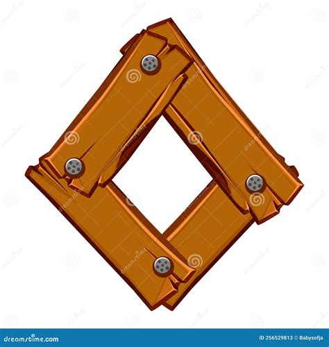 Wooden Number 0 Cartoon Wooden Plank In Zero Digit Stock Vector