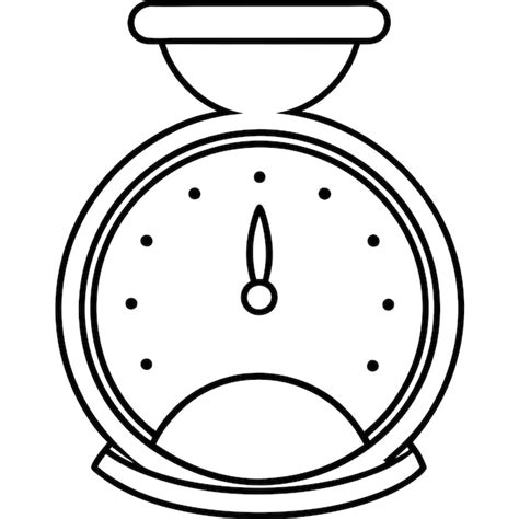 Timer Outline Coloring Book Page Line Art Drawing Premium Ai
