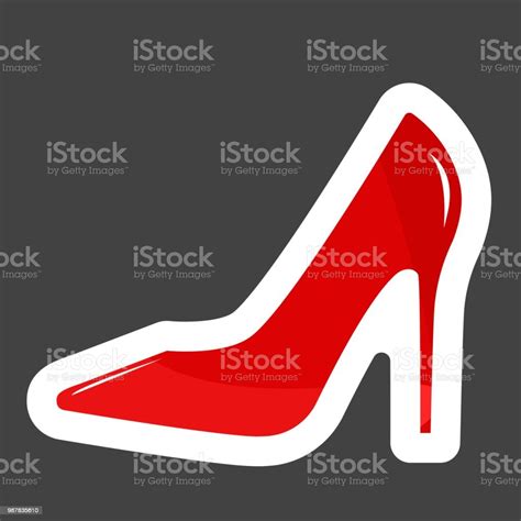 벡터는 신발의 아이콘입니다 여자의 높은 굽 Shoescolored 스티커입니다 레이어 그룹화 쉽게 편집 그림에 대 한 당신의 디자인에 대 한 스티커에 대한 스톡 벡터 아트