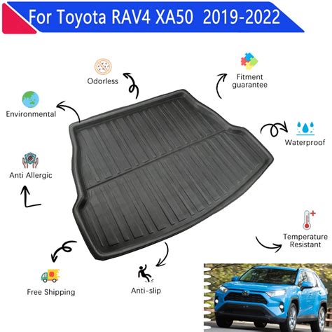 자동차 안티 슬립 Toyota Rav4 Xa50 Rav 4 2019 ~ 2022 자동차 리어 카고 트레이 트렁크 매트 리어 패드