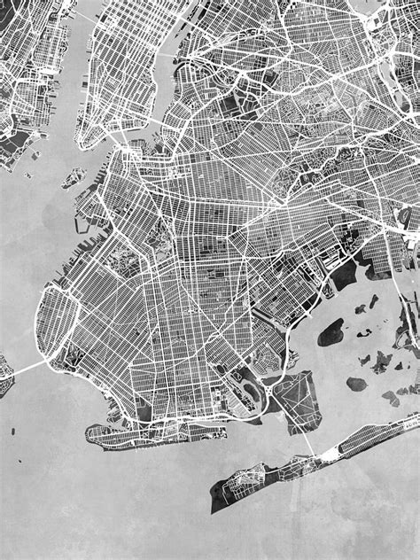 Brooklyn New York City Street Map 53 Digital Art By Michael Tompsett