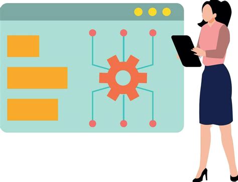 Girl Handling Web Page Graph 23738338 Vector Art At Vecteezy