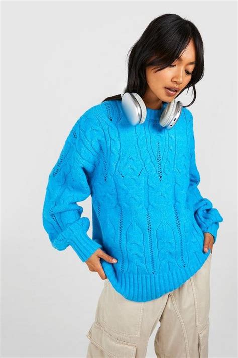 Chunky Cable Knit Jumper Boohoo Uk