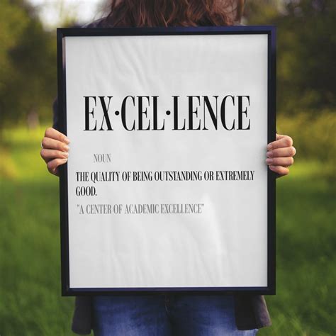 Excellence Definition Poster Digital Download Etsy