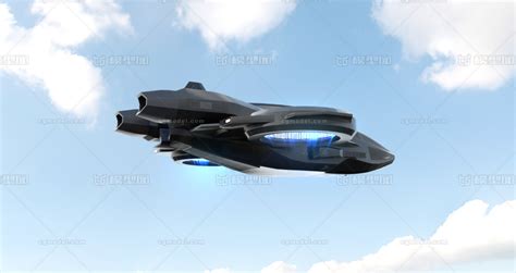 带绑定的科技飞船 起飞镜头模型 宇宙飞船模型库 Cinema 4D c4d 模型下载 cg模型网