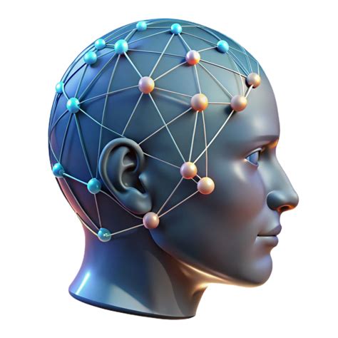 reflective sumptuous A transparent human head with glowing neural networks visible inside ...