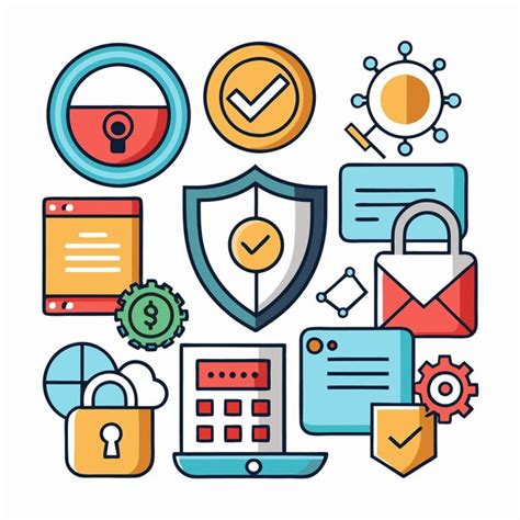 Colorful Icons Of Security And Data Protection Premium Ai Generated