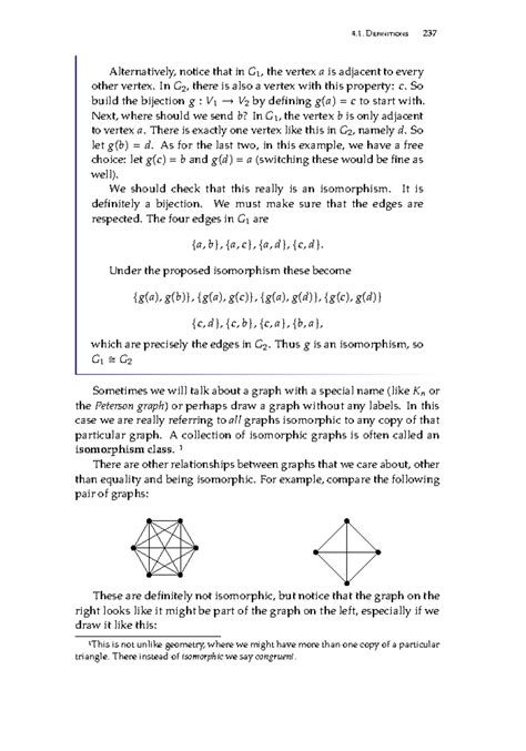 Discrete Mathematics 85 Definitions 237 Alternatively Notice That In G 1 The Vertex A Is