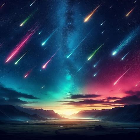 Meteor Shower Premium Ai Generated Image