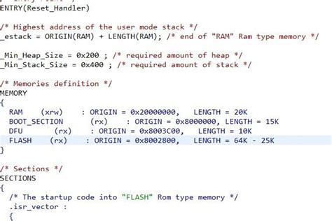 Solved Creating Memory Sections Stmicroelectronics Community