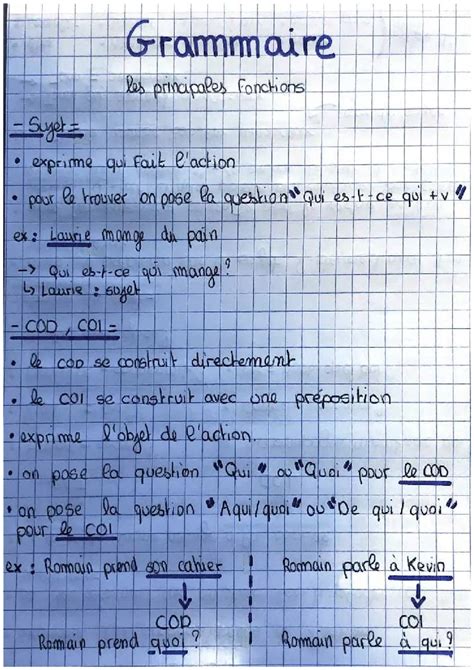 Découvre Les Fonctions Sujet Cod Et Coi En Grammaire Français