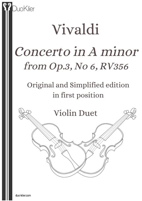 Concerto In A Minor Op3 Nr6 By Vivaldi Duo Klier