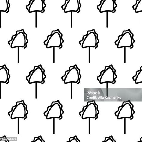 Motif Sans Couture Noir Et Blanc Avec Icône Darbre Signe De Symbole Des