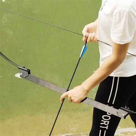 Metal Folding Bow And Arrow Set For Beginners Portable Recurve Bow With Short Stick For Sports
