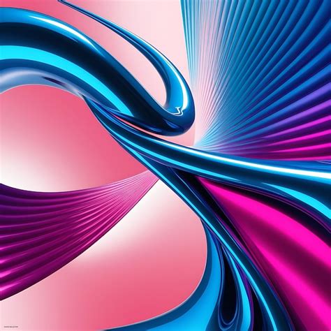 A Modern Abstract Background With Smooth Shiny Waveforms In Vibrant
