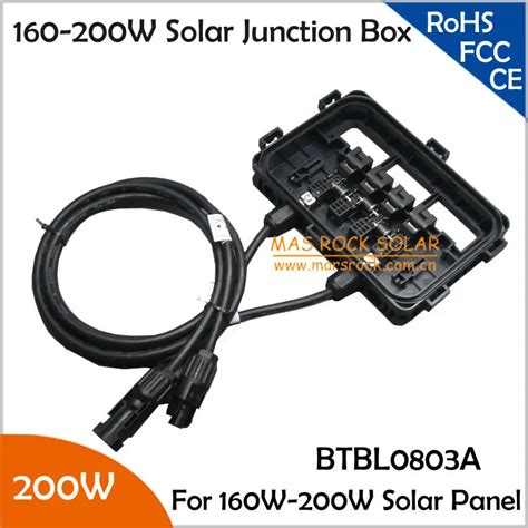160 200w Waterproof Solar Module Junction Box With3 Diodes Mc4 Connector 90cm Cable 200w