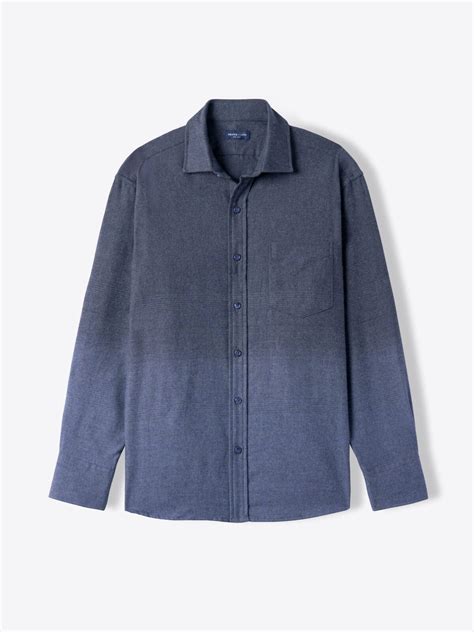 Canclini Slate Ombre Horizontal Stripe Beacon Flannel Shirt By Proper Cloth