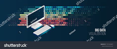 Big Data Visualization Banner Abstract Background Stock Vector Royalty Free 1797434407