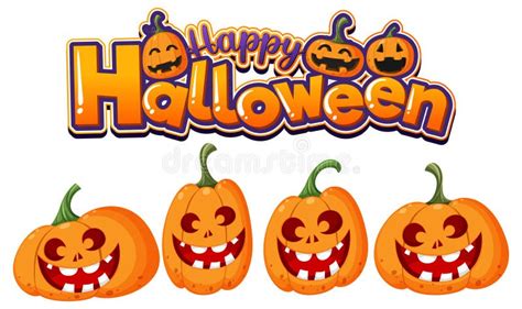 Logotipo Del Tipo De Letra De Halloween Feliz Ilustración Del Vector