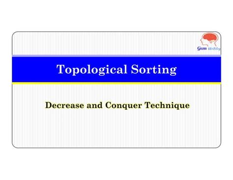 Topological Sorting Decrease And Conquer Ppt