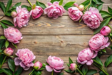 Tender Peonies On Pink Background With Copy Space Abstract Natural