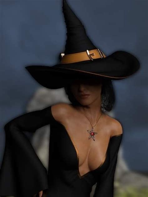 A Woman Wearing A Witches Hat With Her Hands On Her Hips