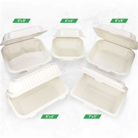 Biodegradable 6 Inch Sugarcane Bagasse Fast Food Packaging Burger