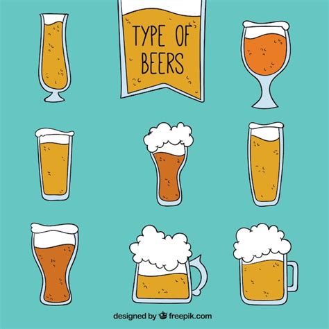 Free Vector Glasses Of Beer With Foam