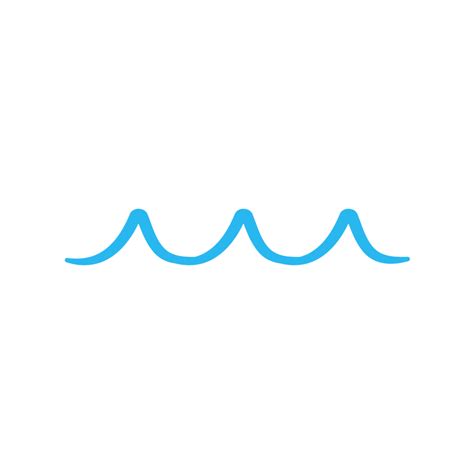 Blue Water Wave Line Icon In The Sea Png