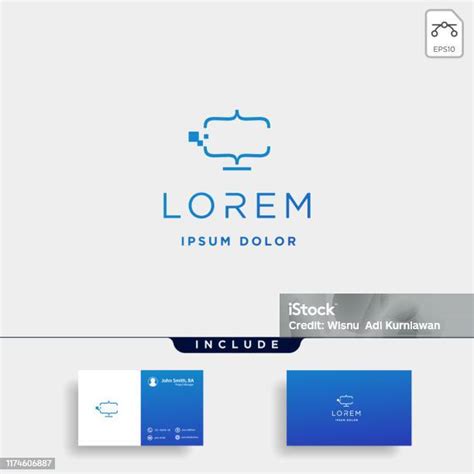 Desain Vektor Garis Ikon Digital Coding Ilustrasi Stok Unduh Gambar